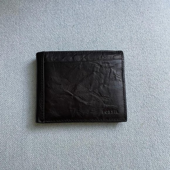 Fossil | Accessories | Fossil Mens Black Leather Ingram Rfid Bifold ...
